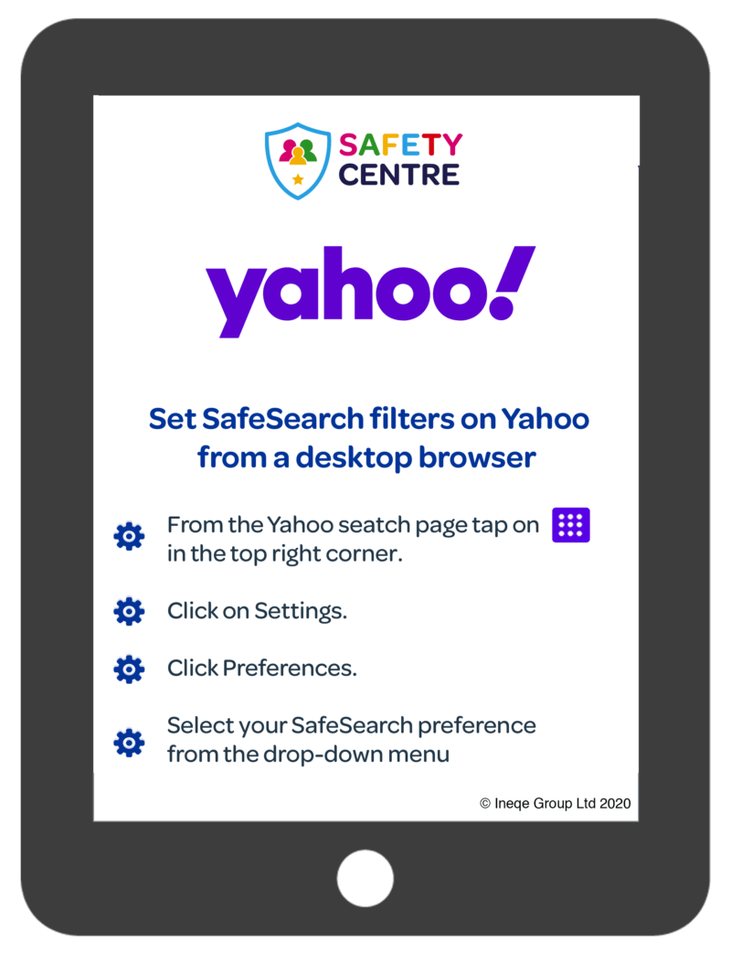 Desktop: Safety Settings Yahoo - The Online Safety Centre